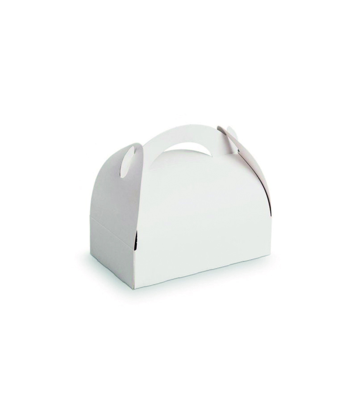 White pastry box with handle 200x180mm H166mm
